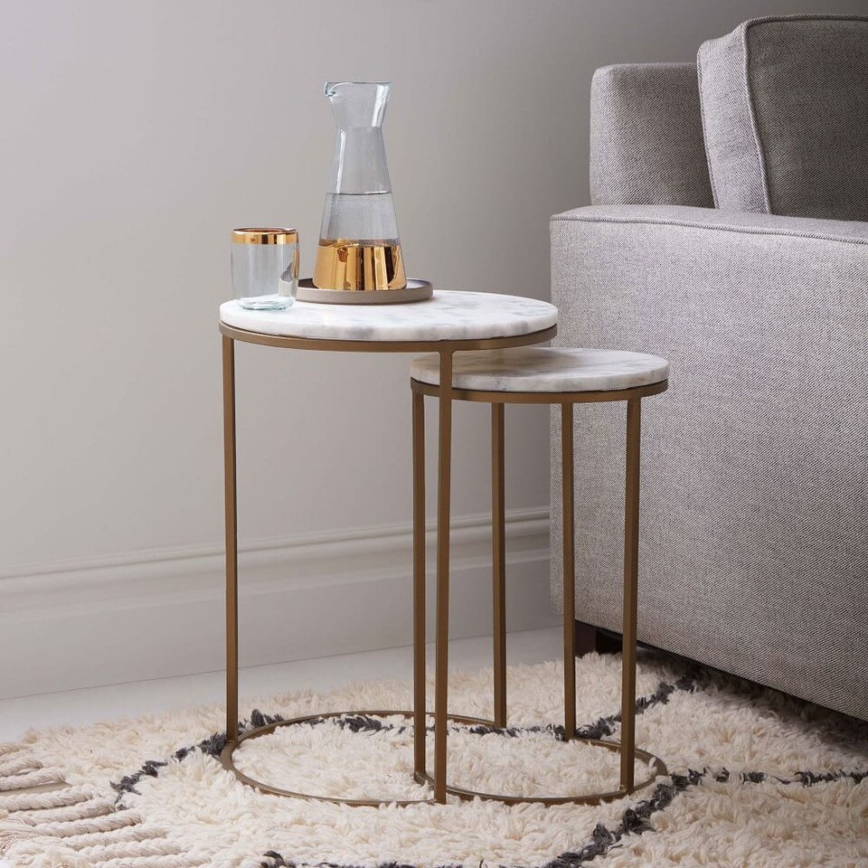 Round Nesting Side Tables Set (30 cm) | West Elm UK